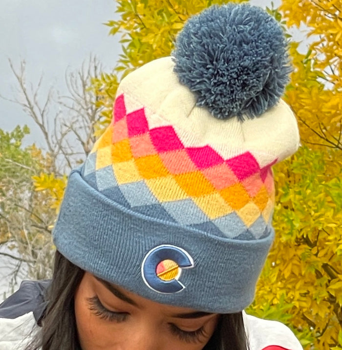 Argyle Colorado Mountain Rainbow Beanie | YoColorado